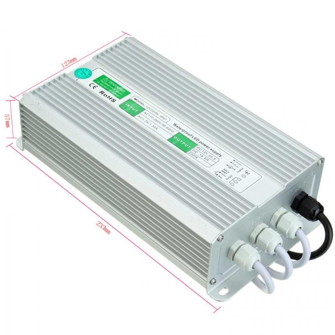 Τροφοδοτικο 24v - 8,3a - 200w μετασχηματιστης ρεύματος αδιάβροχο IP67